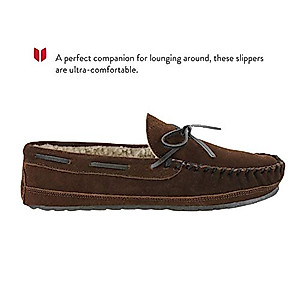 Minnetonka Men's Casey Moccasin Slippers Chocolate 10.5 M