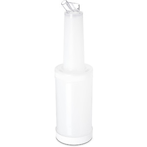 Carlisle FoodService Products Stor N' Pour Complete Quart Set Neck, Container, Cap, And Spout for Bar, Kitchen, And Restaurants, Plastic, 1 Quart, White