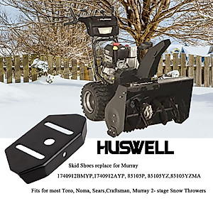 HUSWELL Snowblower Skid Shoes for Murray 1740912BMYP Craftsman Noma Snapper Snowthrower with Mounting Hardware(2 Pack)…