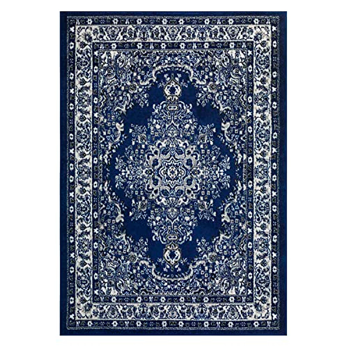 Antep Rugs Oriental 8x10 Traditional Medallion Indoor Area Rug Siesta (Navy Blue, 7'10" x 10')