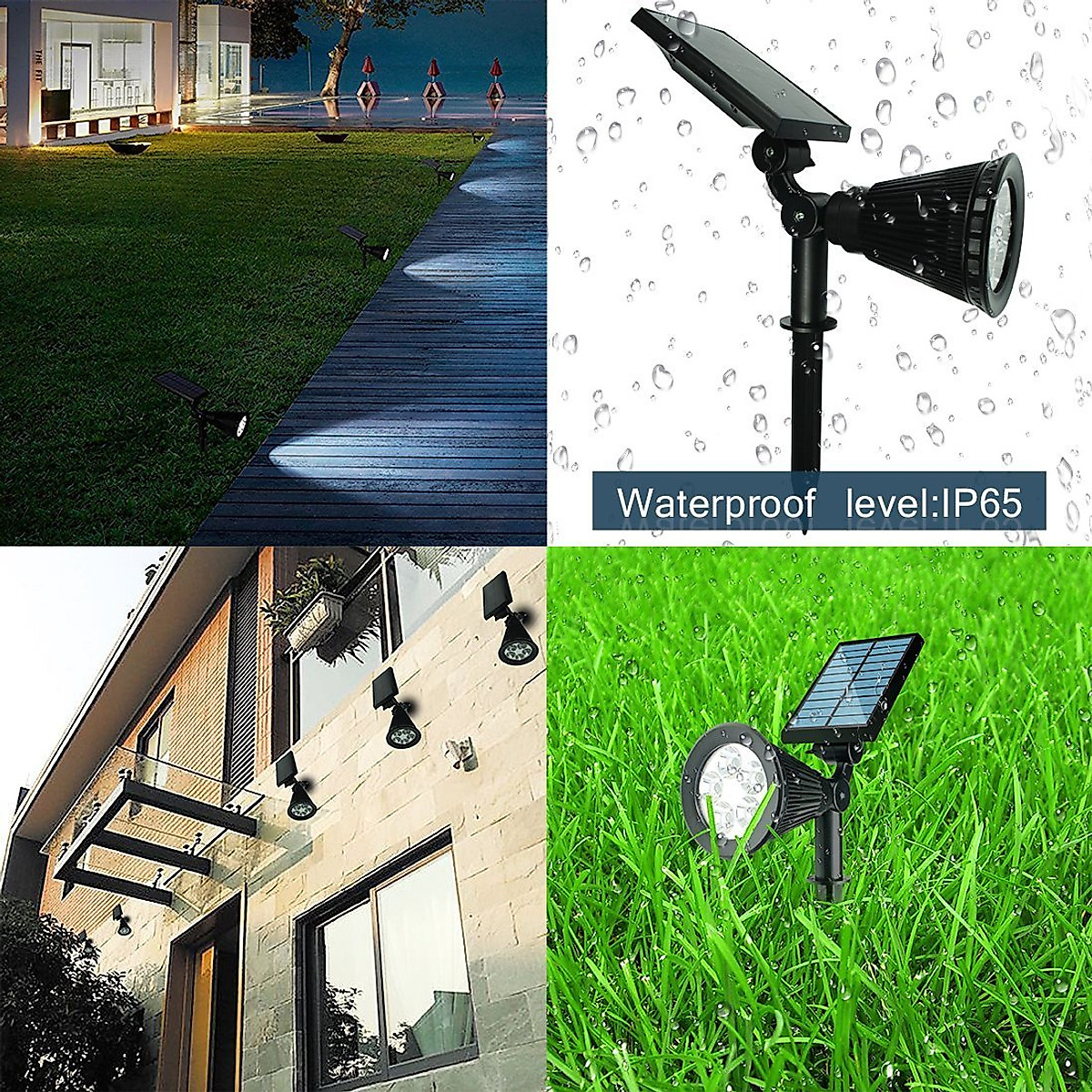 Hoont 2-in-1 Bright Outdoor LED Solar Spotlight/Solar Powered Light for Patio, Entrance, Landscape, Garden, Driveway, Lawn, Etc./ Great for Accents, Security Lighting, Etc. [Upgraded Version]