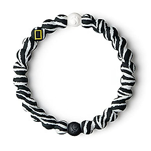 Lokai Silicone Beaded Bracelet for Women & Men, National Geographic Collection - Zebra Striped, (Extra Large, 7.5 Inch Circumference) - Silicone Bracelet Slides-On, Comfortable Fit
