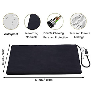 Pet Heating Pad for Dog Heating Pad for Cat Electric Mat Heated Pet Bed Mat Pet Heating Pad with Timer and Soft Washable Cover (X-Large:32" x 20")