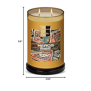 100 HRS Highly Scented Candle - 26.5oz Longest Burning Time, 2 Cotton Wicks, Embrace 90s Nostalgia with Heroes Rise, Popular Gift for Home, Women, Men