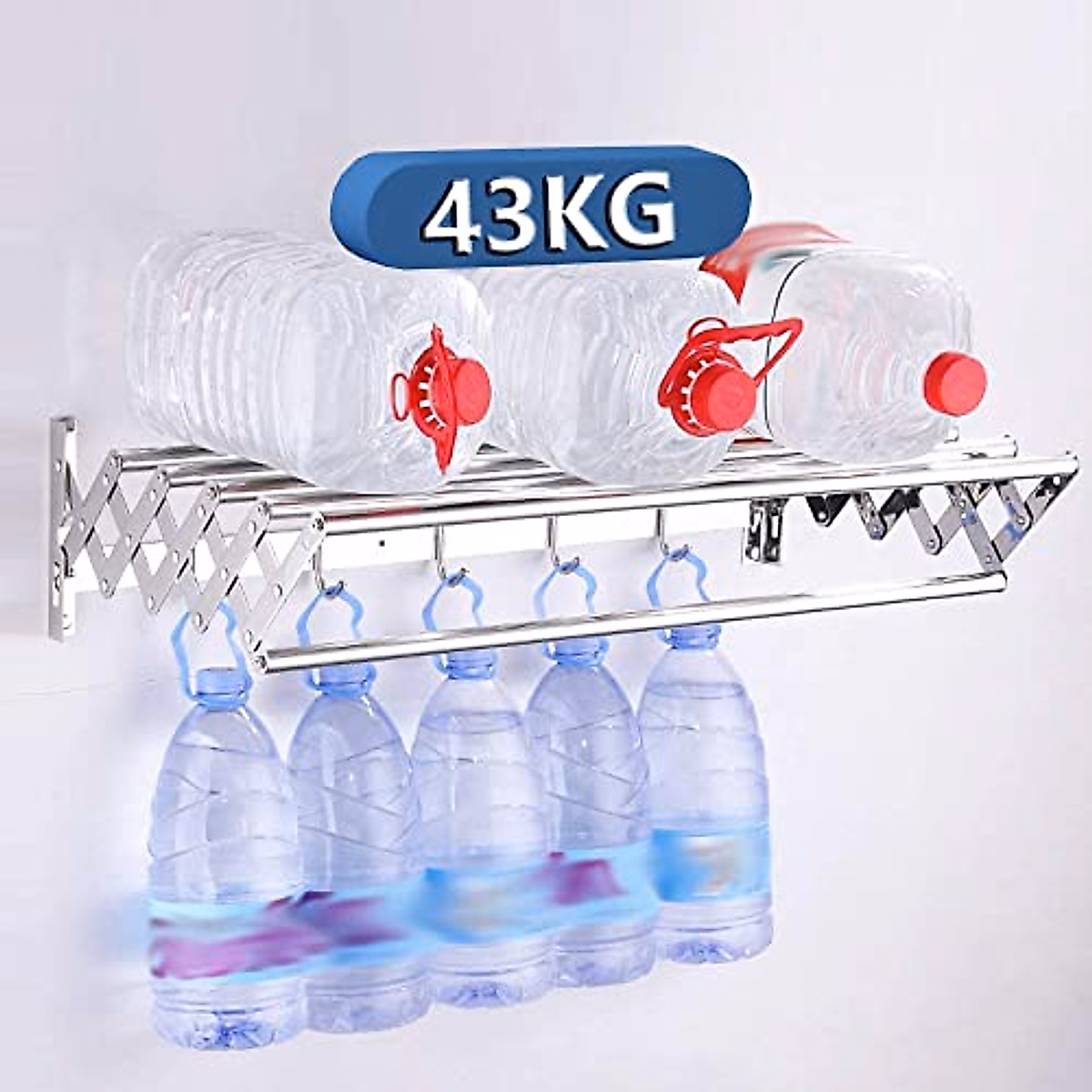 CHICTI Wall Mounted Clothes Drying Rack Stainless Steel Space Saving Home Folding for Laundry Room/Bathroom Tower Compact Sleek Design 43kg Capacity (Size : 60x30cm/24x12in)