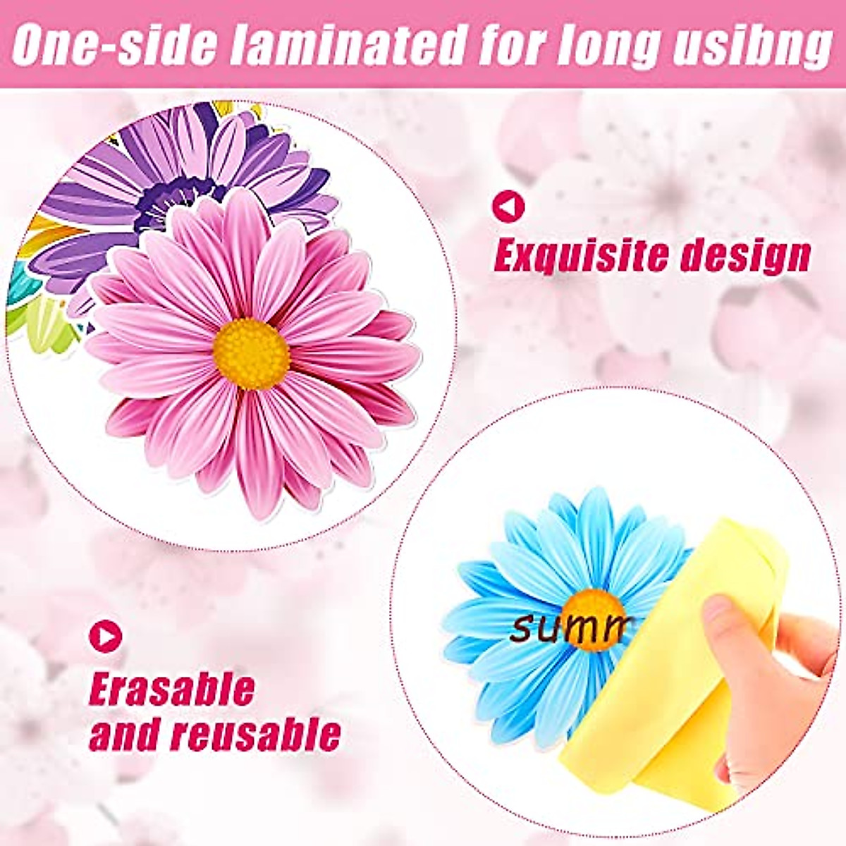 63 Pieces Sun Flower Cutouts Creative Springtime Flowers Wall Decals Bulletin Board Set Paper Flowers Decorations for Wall Summer Bulletin Board Decorations for Classroom School Birthday Party