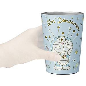 Skater Sanrio STCV2-A Stainless Steel Tumbler, Hot and Cold Retention, Convenience Store Coffee, 13.5 fl oz (400 ml), M, Doraemon, Glitter, Pastel