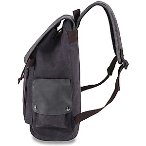 Roffatide Canvas Laptop Backpack Women Men Canvas Backpack bag Grey