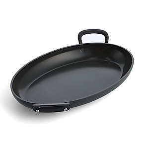 Greenpan Craft Healthy Ceramic Non-Stick Oval Fish Pan, 40 cm x 25 cm, PFAS-Free, Metal Safe, Cast Stainless Steel Handles, Induction Suitable, Oven Safe, Black
