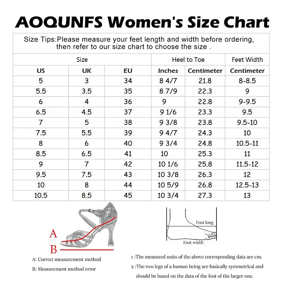 AOQUNFS Women Ballroom Dance Shoes Latin Salsa Practice Performance Shoes,1025,Silver-6, US 9.5