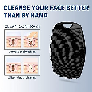 VWMYQ Silicone Body Scrubber for Men, Premium Silicone Scrubber for Nourishing Cleaning & Exfoliating Your Skin Lather Boosting Bristles with Ergonomic No-Slip Handle, Long-Lasting & Easy to Clean