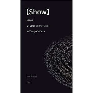 24 Core MMCX Earphone Cable-KBEAR [Show] Upgrade Cable, 5N OFC Silver Plated Cable, IEM Detachable Cable with2.5mm Plug, Suit for DM7 T3 T2 FH5 FH9 FA9 I3 FH5S (MMCX2.5, Black)