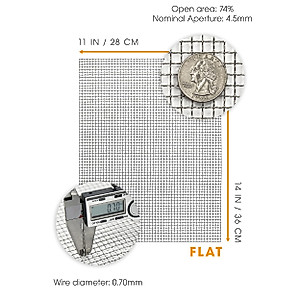 1 PC 11”X14” (28cmX36cm) Wire Mesh 5 Mesh, Sturdy Metal Mesh Sheets for DIY Projects 304 Stainless Steel No Rust Mesh Screen