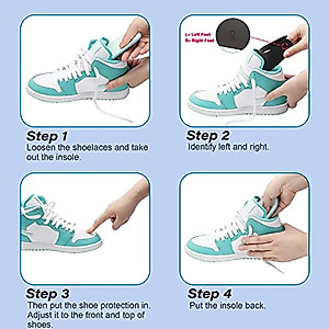 YOLOPARK Shoe Crease Protectors for Air Force Shoes, 4 Pairs Shoe Anti Crease Guard to Prevent Sneaker Crease for Men's 7.5-13 Women's 5-9