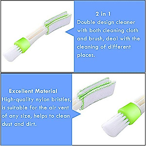 Moonlinks Car Duster Kit, Extendable Handle Microfiber Duster Dashboard Duster Interior,Air Conditioner Vent Brush and Microfiber Cloth for Cleaning Exterior or Interior Auto Duster Set (Set of 4)