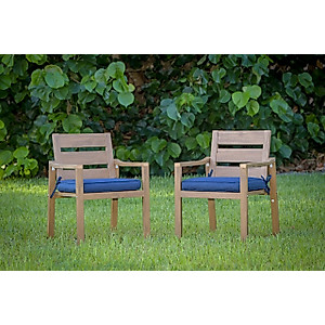 TPAC DESIGNS Outdoor Seat Cushion (Set of 2) - Sunbrella Seat Cushion for Patio, Indoor, Outdoor, Chair, Lounge, Dining & Bistro - Weather Resistant Replacement Cushion Seat Pads