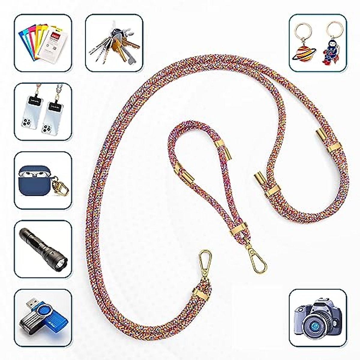 Lawonda 2 Pads Phone Lanyard Adjustable Crossbody Cell Phone Strap Universal Phone Wrist Lanyard 2pcs Phone Patch Tether Tab