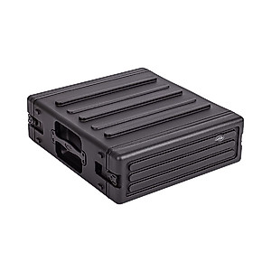 SKB Cases 3U rSeries Standard Roto Molded LLDPE Rack with Flush Carry Handles and Non-Slip Rubber Feet, Includes Rack Mount Screws