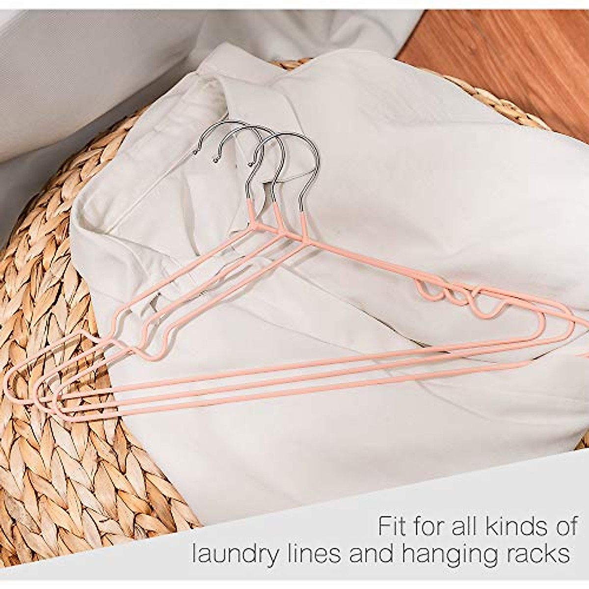 Lomani Colored Steel Clothes Hangers, Non Slip Hangers, Durable Heavy Duty, Coat Hangers, No Shoulder Bump Suit Hangers, Laundry Metal Hangers, Space Saving Adult Clothes Hangers 60 Pack-Random Color