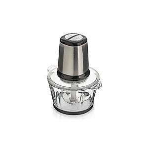 Eternal Living Food Processors & Vegetable Chopper with Glass Bowl Ground Meat Vegetables Fruits Nuts Ice, Stainless Steel