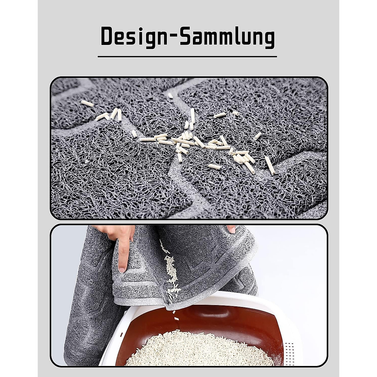 Yimobra Cat Litter Mat, 35.4"x23.6" Litter Box Mat with Litter Lock Mesh, Soft Cat Litter Mat Litter Trapping Mat, Easy to Clean, Non-Slip, Water Resistant, Litter Free Floors, Dark Grey