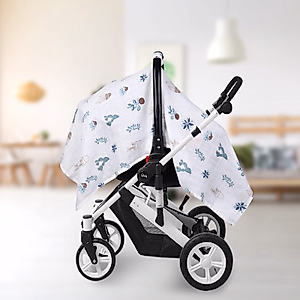 Muslin Carseat Cover for Boys Girls, Breathable Infant Car Seat Canopy, Lightweight Baby Carrier Cover, Newborn Shower Gift, Fit Spring Summer/Hot Days/Warm Weather, Cactus