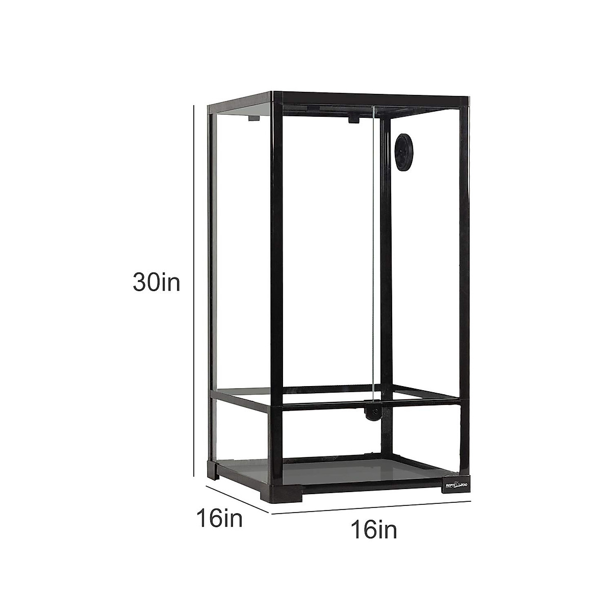 REPTI ZOO 3 in 1 Reptile Tall Terrarium, 16"x16"x30" Rainforest Habitat Double Hinge Door with Screen Ventilation Reptile Terrarium