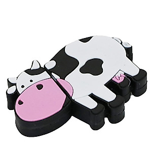 4GB Cow Shape USB Memory Stick USB 2.0 Data Storage Pen Drive with Lanyard Thumb Flash Drives USB Drive (White)