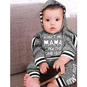 Fommy Baby Boy Clothes 0-3 Months boy clothes Letter Print Hoodies+Little Man Stripe Long Pants 2PCS Infant Boy Outfit Baby Boy Stuff Gifts Clothing Set