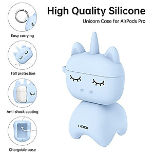 SODI AirPods Pro Case - Cute AirPods Pro Case Cover for Women, Cute Airpod Pro Case Cover, Funny Kawaii Airpod Pro Case Cute Accessories, Blue