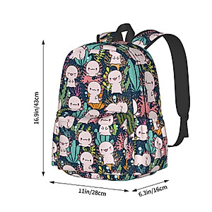 MISOLAXI Axolotl Sea Weed Aquarium Large Backpack Casual Daypacks, Backpacks For Men And Women College Bag Laptop Backpacks