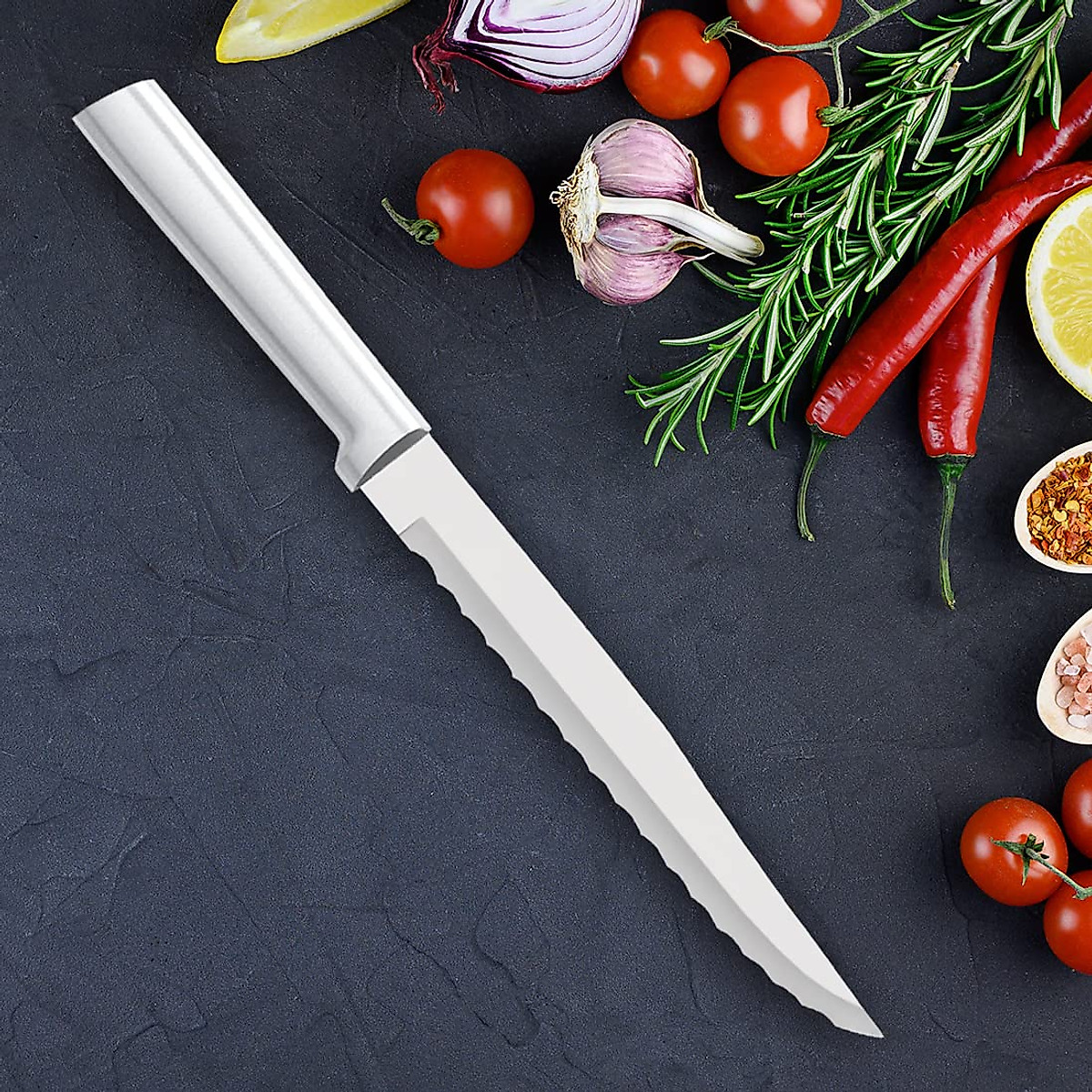 Rada Cutlery Serrated Slicing Knife – Stainless Steel Blade With Aluminum Handle Made in the USA