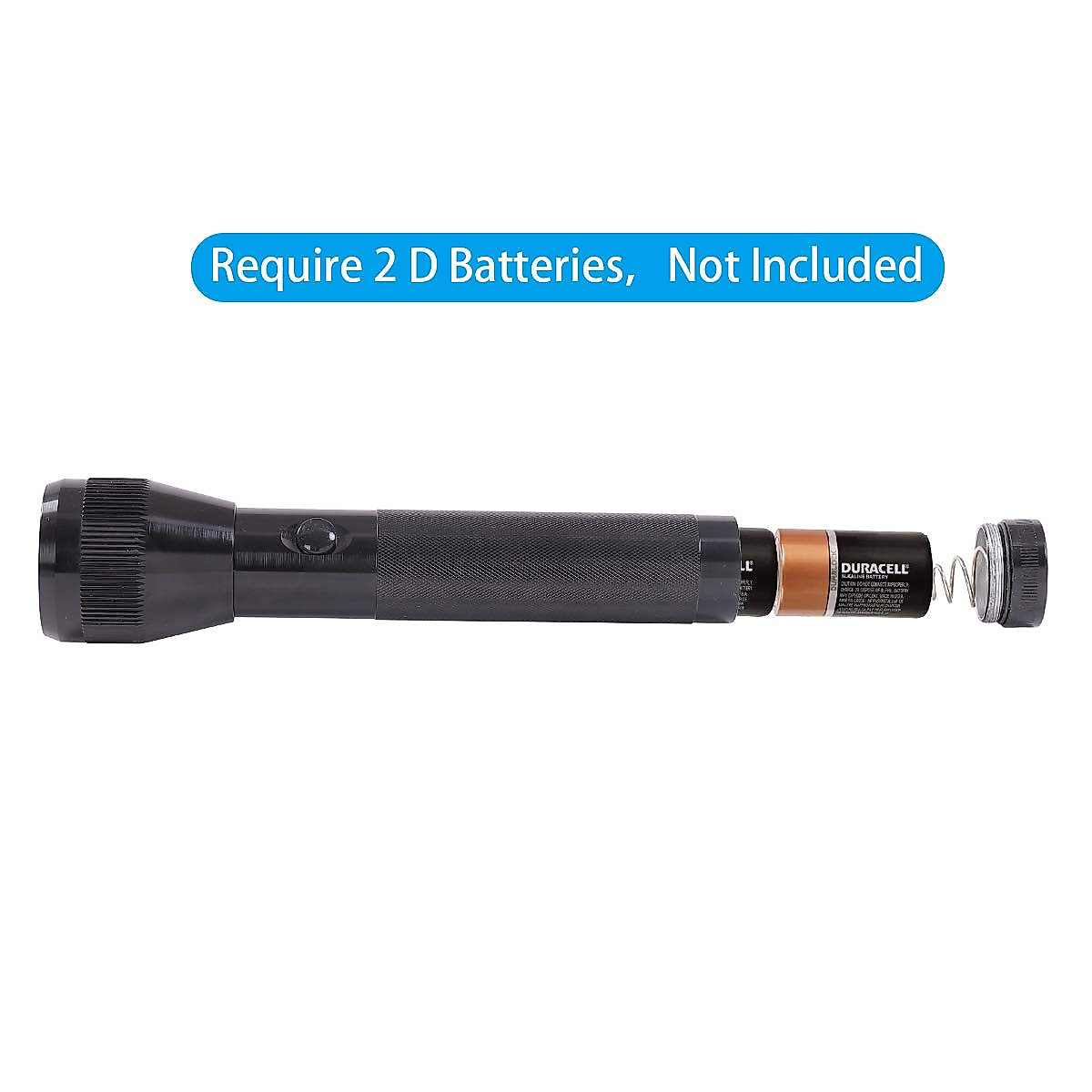 KunHe Heavy Duty 2 D Cell Battery LED Big Flashlights High Lumens Single Mode Flashlight, Aluminum, Ourdoor, Emergency, Power Outage Supplies