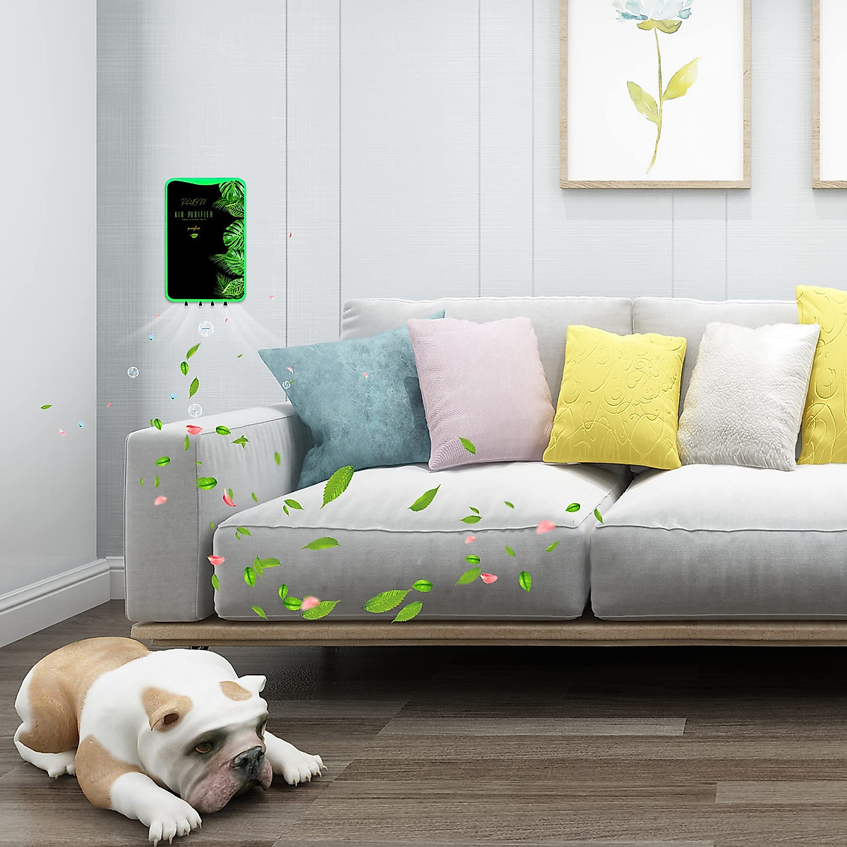 ZOCALOK Plug in Air Purifier, Ionizer Air Purifier for home, Mini Portable Silent Air Purifier, Travel Size Air Purifier with Carbon Fiber for Home, Bedroom, Kitchen, Office, Car, Smell-Black