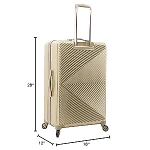 kensie Women's Dawn Hardside Spinner Luggage, Pale Gold, 3-Piece Set (20/24/28)