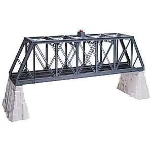 Lionel Thru Truss Bridge O Gauge Model Train Accessory with Flashers and Rock Piers