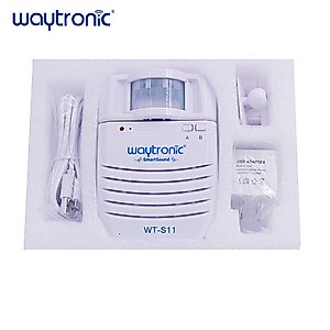 Waytronic PIR Infrared Motion Sensor Activated Sound Player Loudspeaker with Recordable Audio Alarm Motion Detector for Door Greeter Welcome Guests Entry Alert And Sales Advertising