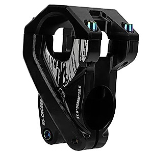 50mm Bike Stem, Short Handlebar Stem Cool Modeling Anodized Bright CNC Machining Sturdy for Road Bike for Mountain Bike(Black)