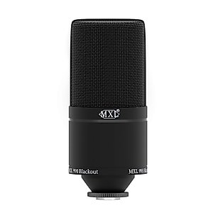 MXL 990 Condenser Microphone for Podcasting, Singing, Home Studio Recording, Gaming & Streaming | Detailed Sound | XLR | Large Diaphragm (Blackout)