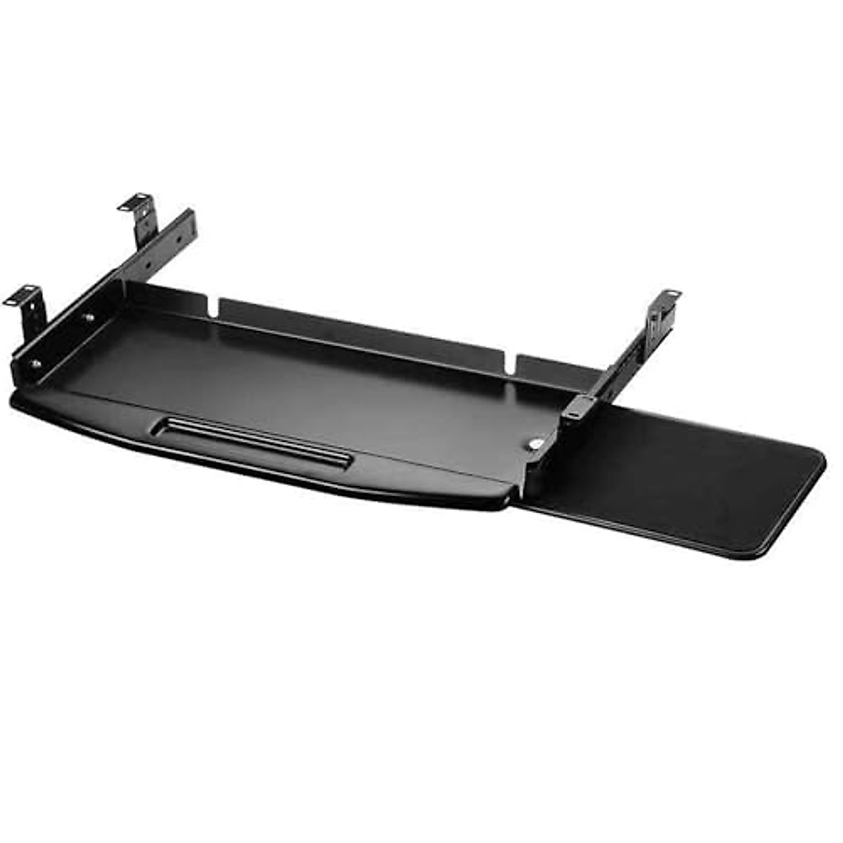 OM-PDD Slide Out Keyboard Tray Under Desk, 360° Hidden Mouse Pad, No Drill, Metal Steel Under Desk Tray, Silent, Smooth, Strong Load-Bearing, Strong and Stable