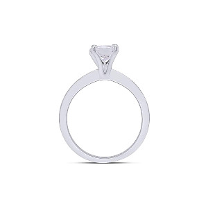 Jewel Zone US Cushion Cut White Cubic Zirconia Anniversary Solitaire Ring in 14k White Gold Over Sterling Silver (0.75 Carat)