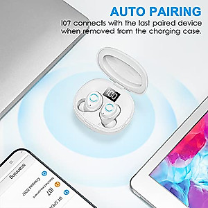 Motast Wireless Earbuds, Bluetooth 5.1 Headphones Mini Bluetooth Earbuds with HD Mic, Wireless Earphones in Ear with USB C Charging Case, IP7 Waterproof, Deep Bass, 30H Playtime Headset for Sports