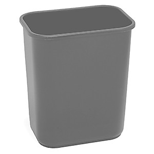 Continental 2818GY 28-1/8 Quart Commercial HDPE Trash Can, Rectangular, Gray