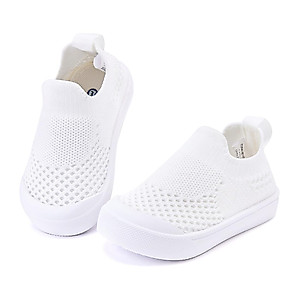 Baby Walking Shoes First Boy Girl Walker Infant Sock Tennis Mesh Sneakers Breathable 6 9 12 18 24 Months White Size 12-18 Months Infant