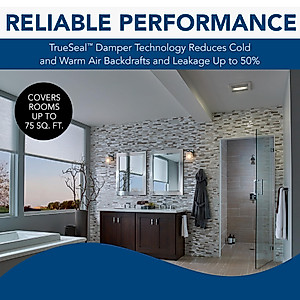 Broan-NuTone AE80SL Invent ENERGY STAR Certified Humidity Sensing Fan with LED Light, 80 CFM 0.8 Sones, White, 75 Sq Ft Rooms