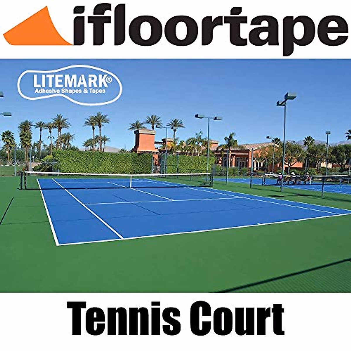 ifloortape White Permanent Reflective Outdoor Basketball/Pickleball Court Marking Tape for Asphalt, Pavement, and Concrete (2 Inches x 150 Feet per Roll)