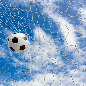 Aoneky Polyester Soccer Goal Net - 24 x 8 Ft - 4 mm Cord - Replacement Full Size Football Post Net- Heavy Duty Soccer Netting - NOT Include POSTS