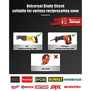 25 Pack 6 Inch 6/12 Tpi Reciprocating Saw Blades for Nail-Embedded Wood…