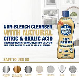 Bar Keepers Friend Soft Cleanser Premixed Formula | 13 oz. container + 25.4 oz. spray bottle| (2-Pack)