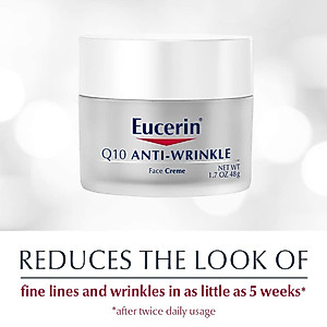 Eucerin Q10 Anti-Wrinkle Sensitive Skin Creme 1.70 Ounces each (Value Pack of 4)